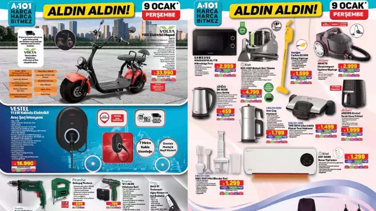 Elektrikli moped, süpürge, çay makinesi ve daha niceleri..! A101’de 9 ...
