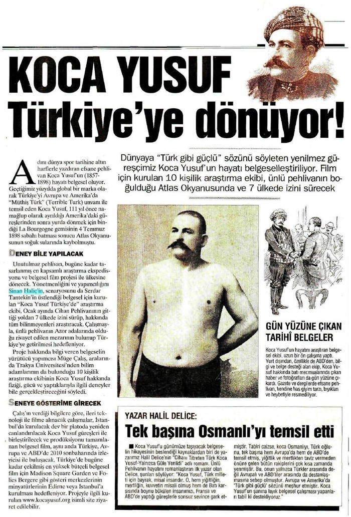 4 Temmuz 1898: Koca Yusuf'un vefatı (Pehlivan) - Yeni Akit