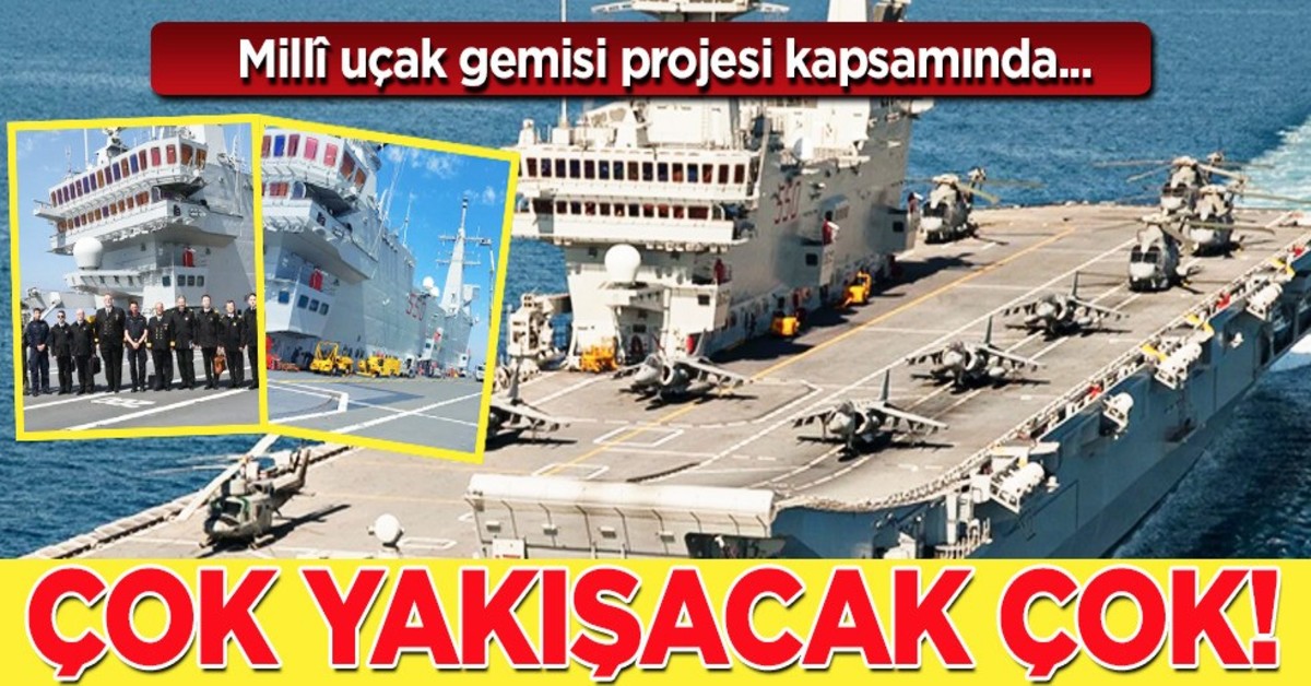 Milli uçak gemisi için o İtalyan uçak gemisi ITS CAVOUR görücüye çıktı ...