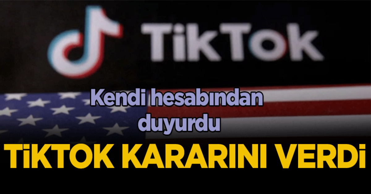 Tiktok kararını verdi! Kendi hesabından duyurdu - Yeni Akit