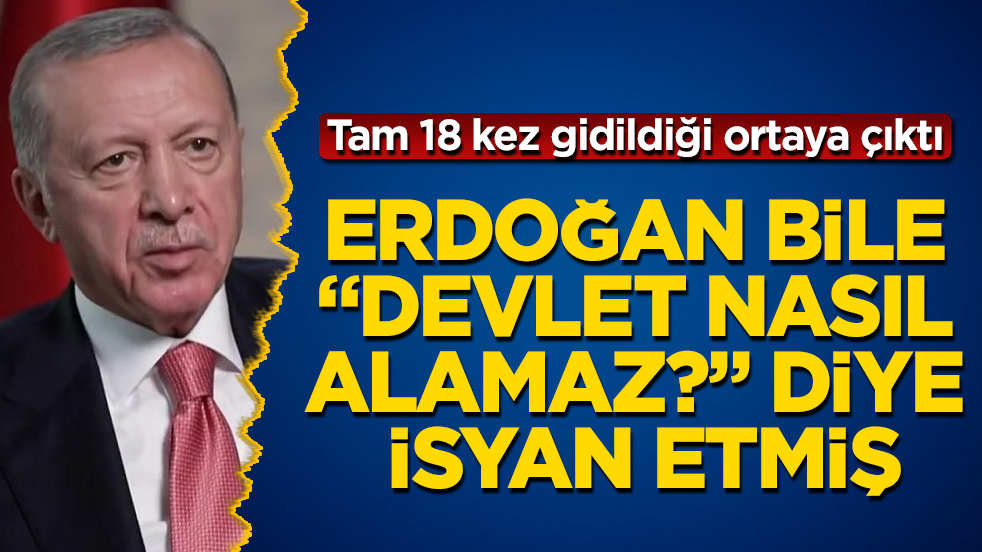 Tam 18 kez gidildiği ortaya çıktı! Erdoğan bile "Devlet nasıl alamaz ...